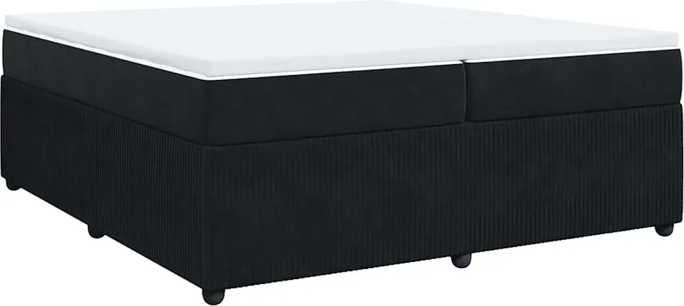 Box spring postel s matrací černá 200x200 cm samet 3285664