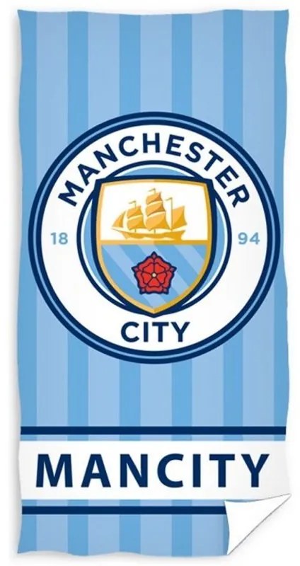 Fotbalová osuška FC Manchester City - Stripes - 100% bavlna - 70 x 140 cm