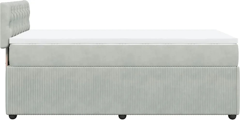 Box spring postel s matrací světle šedá 80 x 200 cm samet 3289896