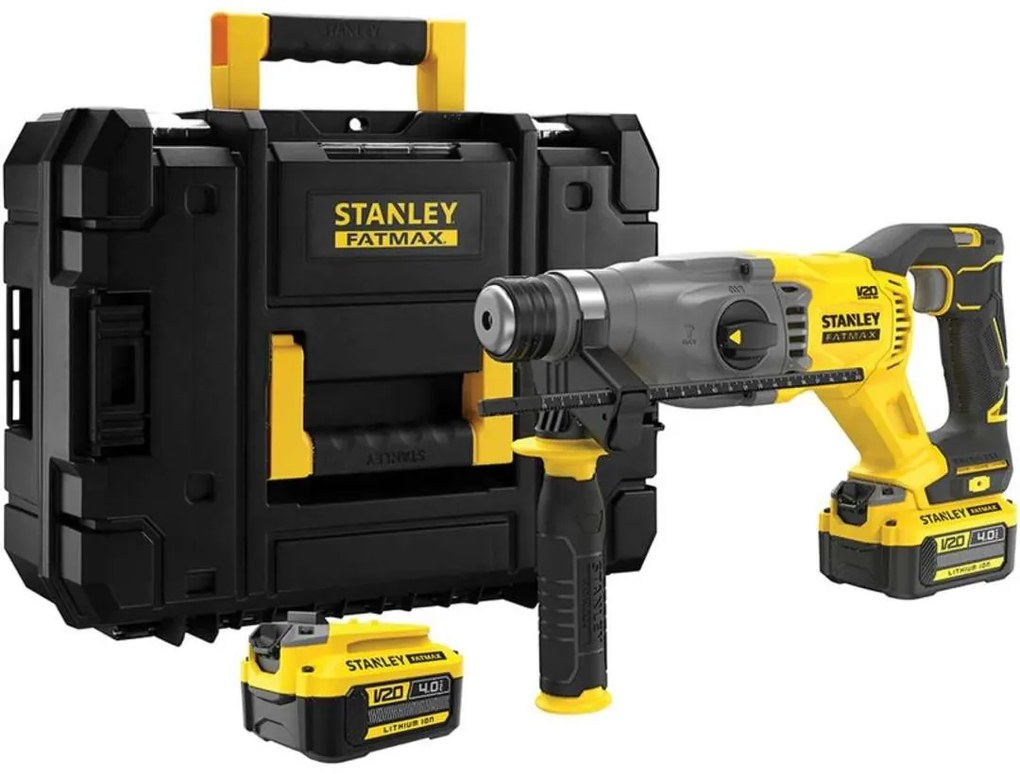 Stanley - 18V AKU kombinované kladivo, 2x aku 4,0 Ah Li-Ion, nabíječka SFMCH900M22-QW