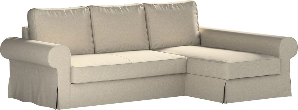 Potah na pohovku IKEA Backabro rozkládací se šezlongem barva béžová látka pletený vzor