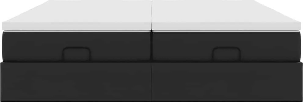Osmanský rám postele s matracíes černá 160x200cm umělá kůže 3311219