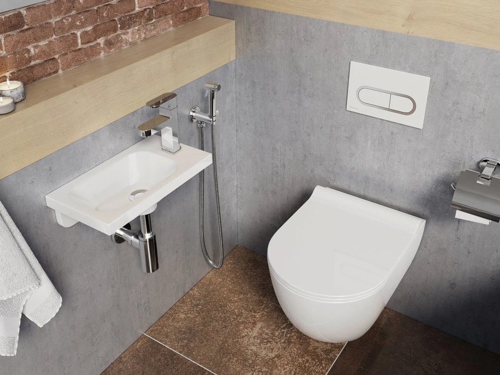 Ravak WC tlačítko Chrome white X01455