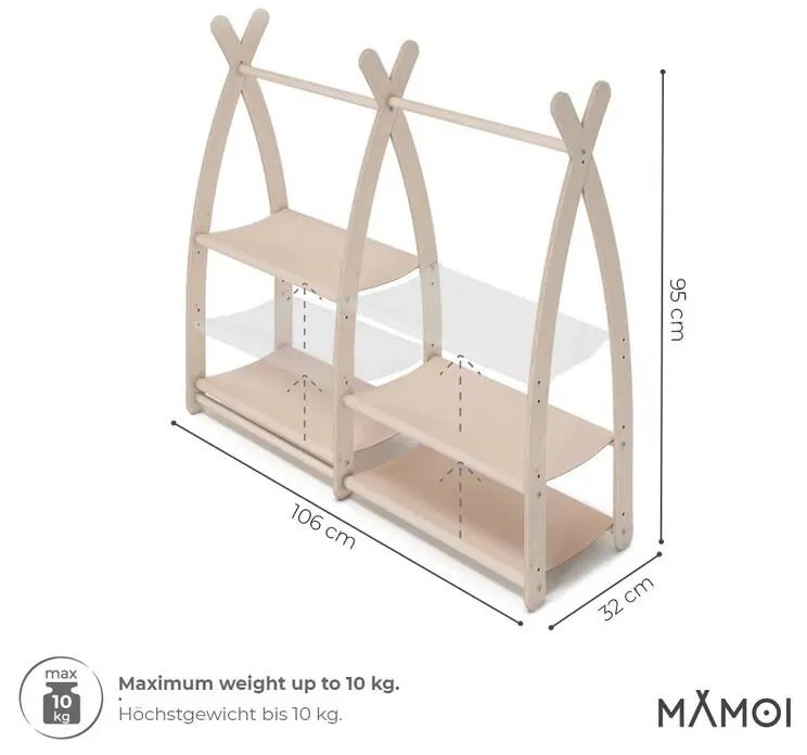 Dětská šatní skříň montessori