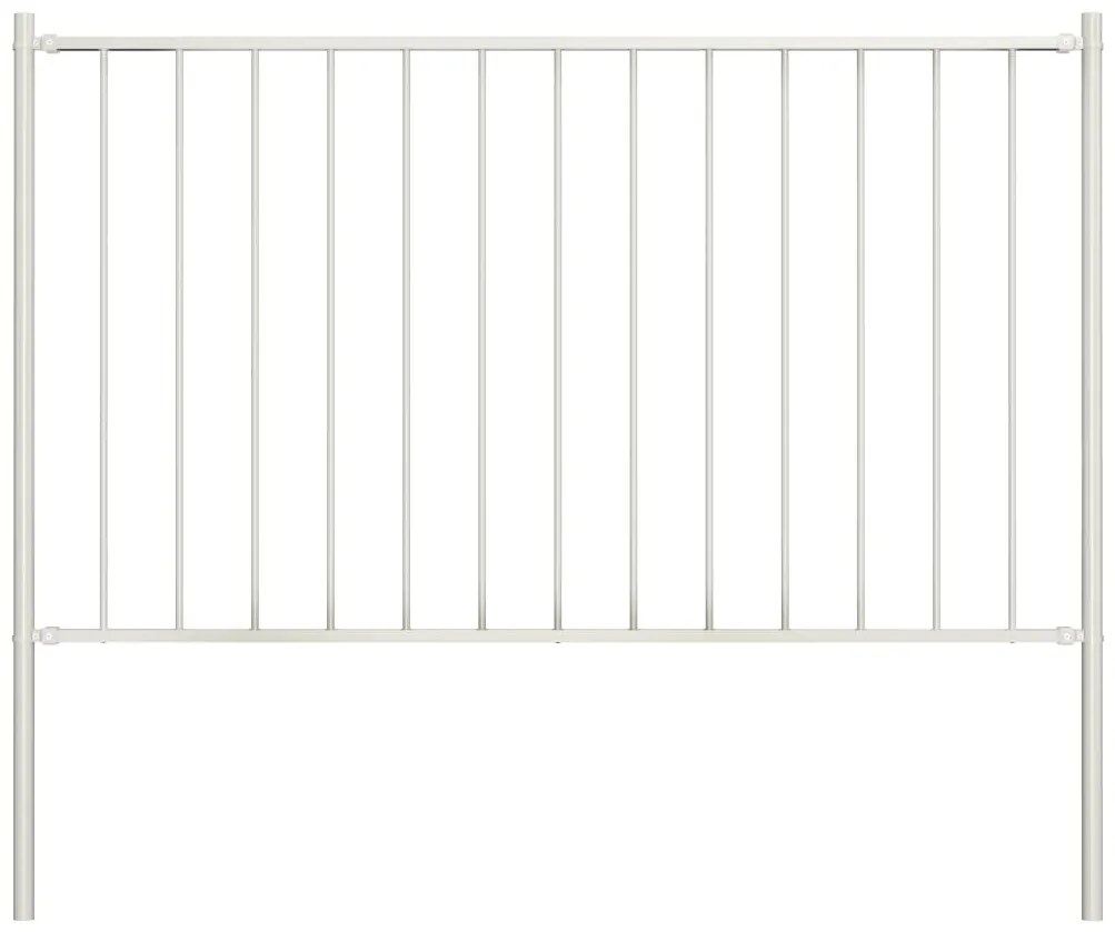 Plotový panel Woerden se sloupky ocelový 1,7x1 m bílý 145216