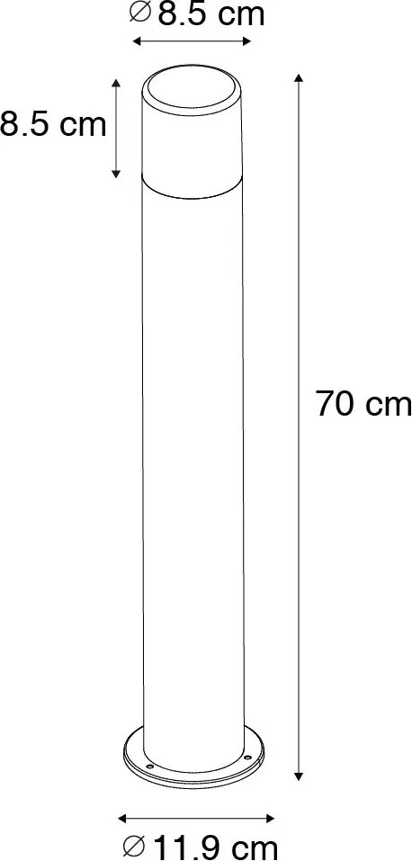 Stojací venkovní lampa černá s opálovým stínidlem 70 cm - Odense