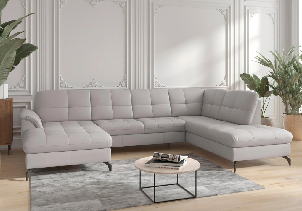 XXXLutz SEDACÍ SOUPRAVA, textil, kůže, světle šedá Sit & More - Sedací soupravy - 00014401634X