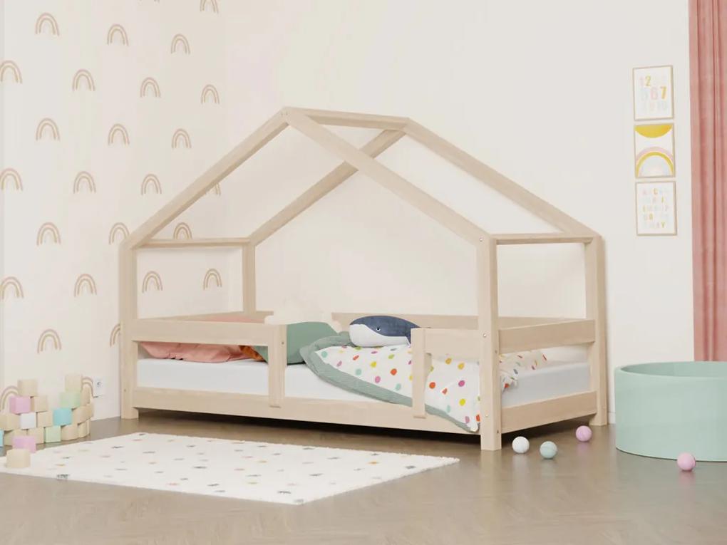 Benlemi Dětská domečková postel LUCKY s pevnou bočnicí Barva: Béžová, Rozměr: 90 x 200 cm