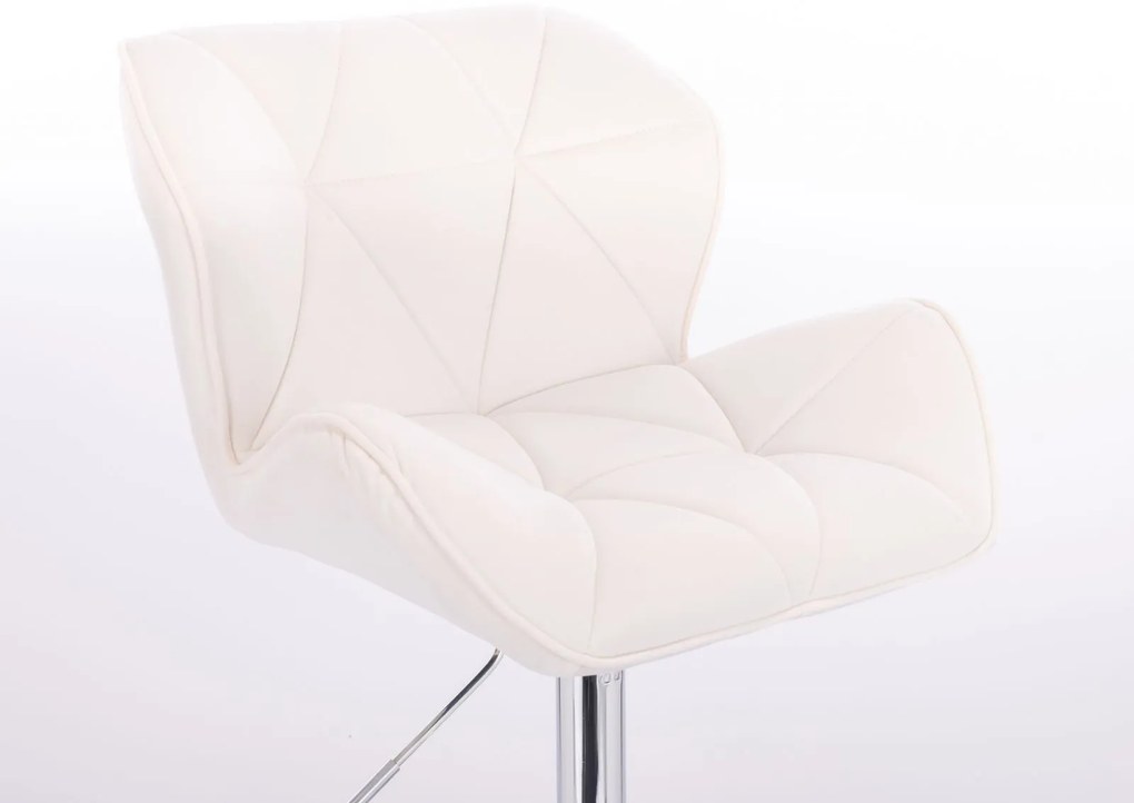 LuxuryForm DESIGN Otočná židle MILANO VELUR na stříbrné podstavě s kolečky - bílá