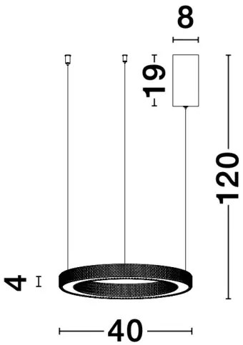 LED lustr Fiore 40 zlaté