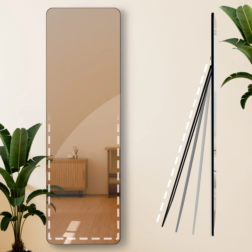 Zrcadlo Gurnee 160x50 cm – černá-matt