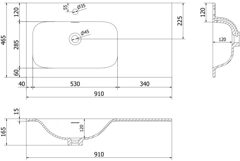Mexen Orio, koupelnová skříňka 90 cm s umyvadlem Vela levá, 1S, 1D, bílá lesklá, 91A13-09047-3-BBFF00-W23L00