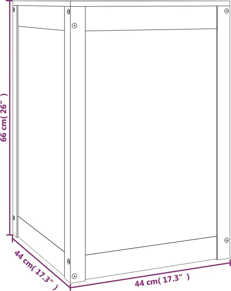 vidaXL Box na prádlo 44 x 44 x 66 cm masivní borové dřevo [823567] Barva: Černá