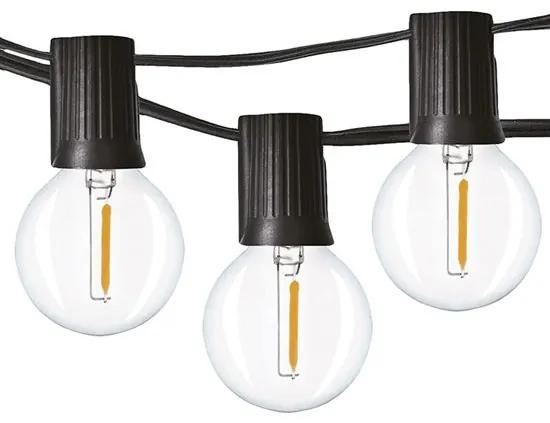 Solight LED světelný řetěz – 25x párty žárovky, 15m teplá bílá