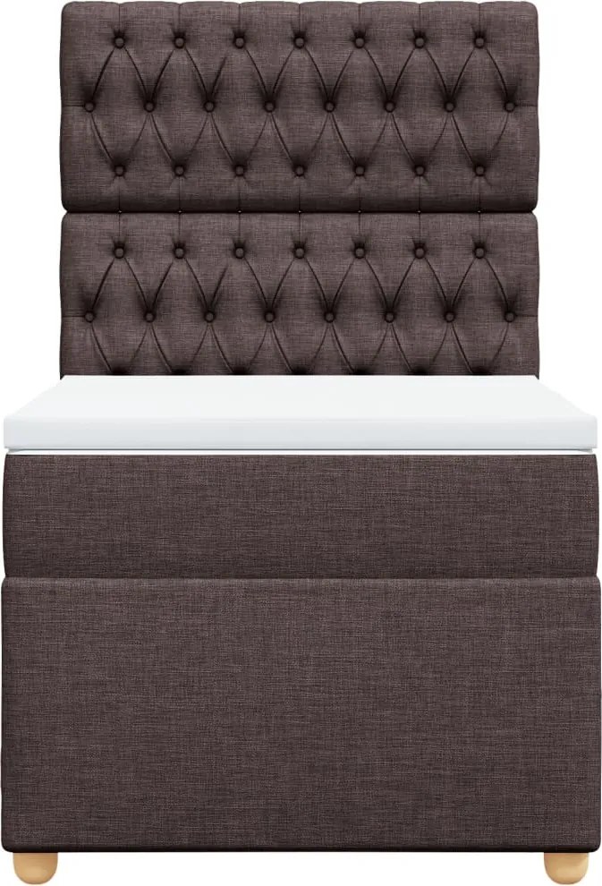 Box spring postel s matrací tmavě hnědá 100 x 200 cm textil 3291201
