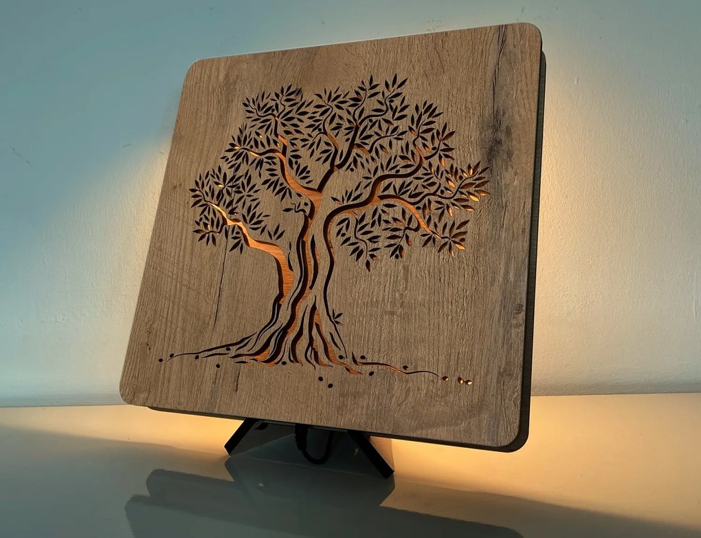 Li-Go "Olivovník" lampa 31x31cm provedení povrchu: dub