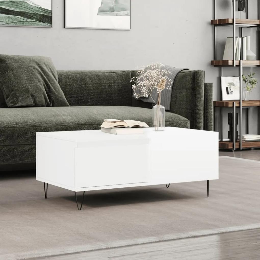 vidaXL Konferenční stolek 90 x 50 x 36,5 cm kompozitní dřevo [830809] Barva: Bílá
