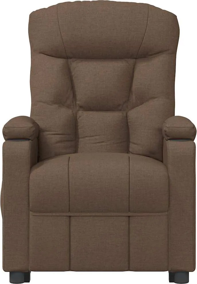 Elektrické polohovací křeslo hnědé textil 3098819