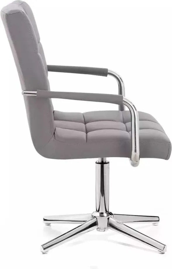 LuxuryForm DESIGN Otočná židle VERONA na stříbrném kříži - šedá