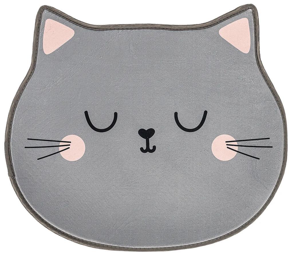 Dětský koberec Kočka šedá, 60 x 52 cm | BIANO