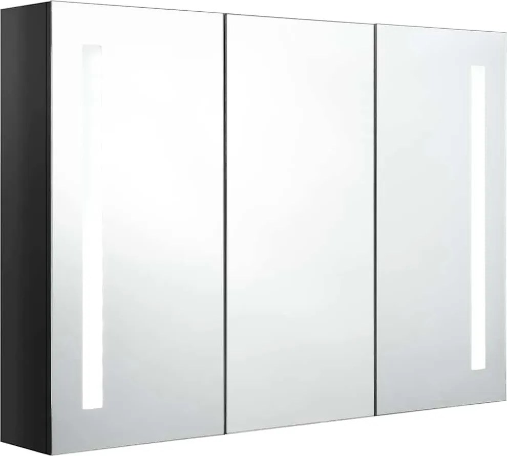 LED koupelnová skříňka se zrcadlem 89 x 14 x 62 cm zářivě černá 326526