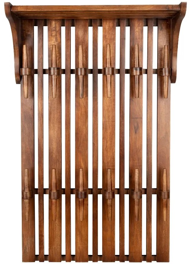 OnaDnes -20% Hnědý dřevěný nástěnný věšák DUTCHBONE JAKUB 110 x 66 cm