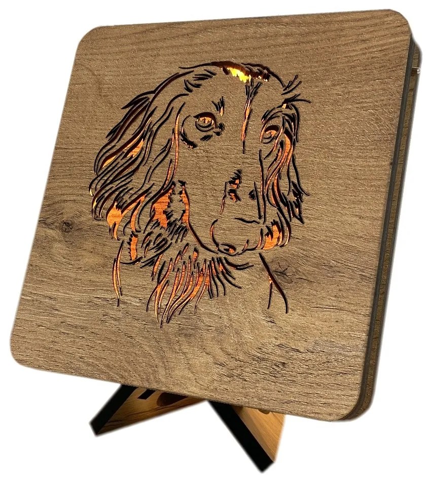 Li-Go "Jezevčík dlouhosrstý " lampa 19x19cm provedení povrchu: ořech