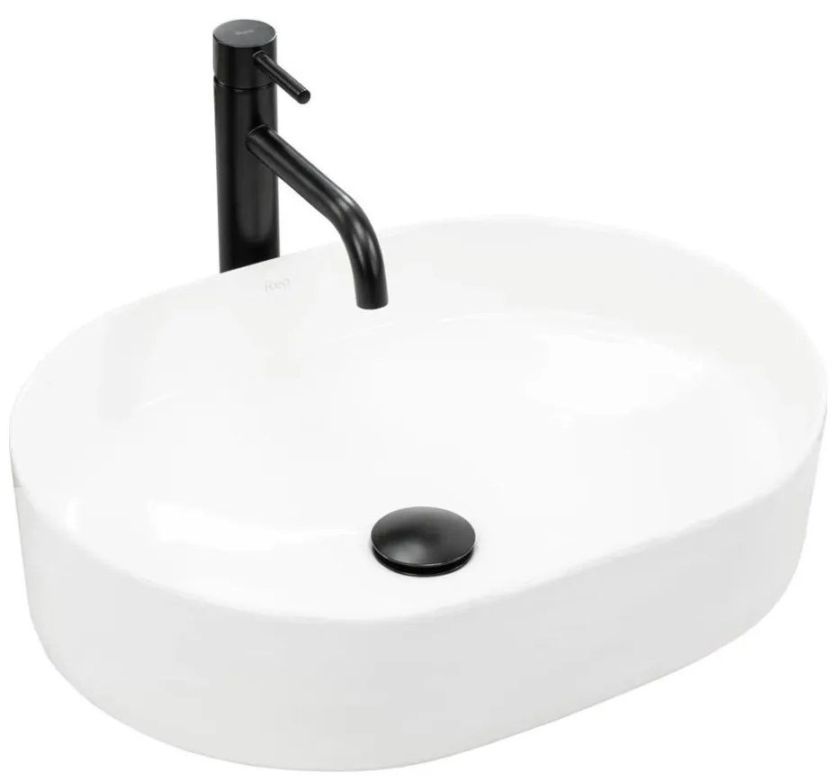 REA-U6563 - Umyvadlo na desku NADIA 38x50 cm keramika/lesklá bílá REA-U6563