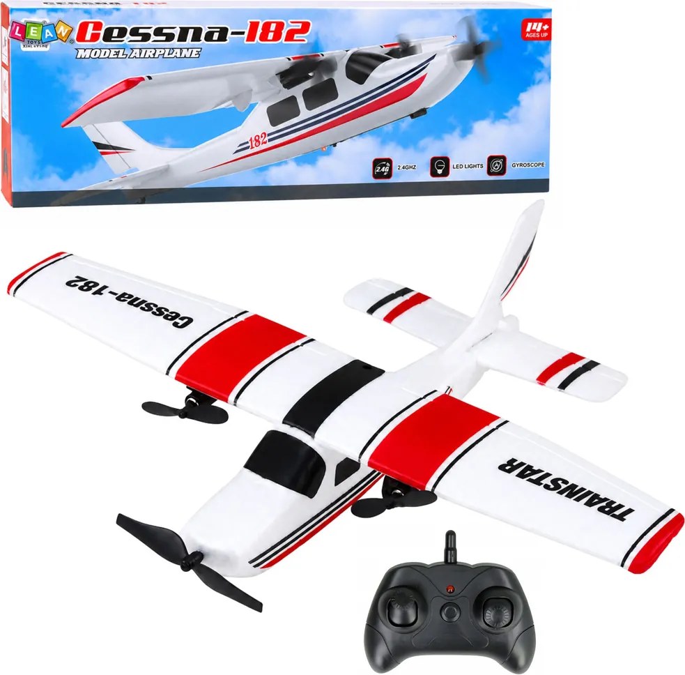 LEAN Toys Dálkově ovládané letadlo z pěnového materiálu RC Cessna 182 2,4 GHz