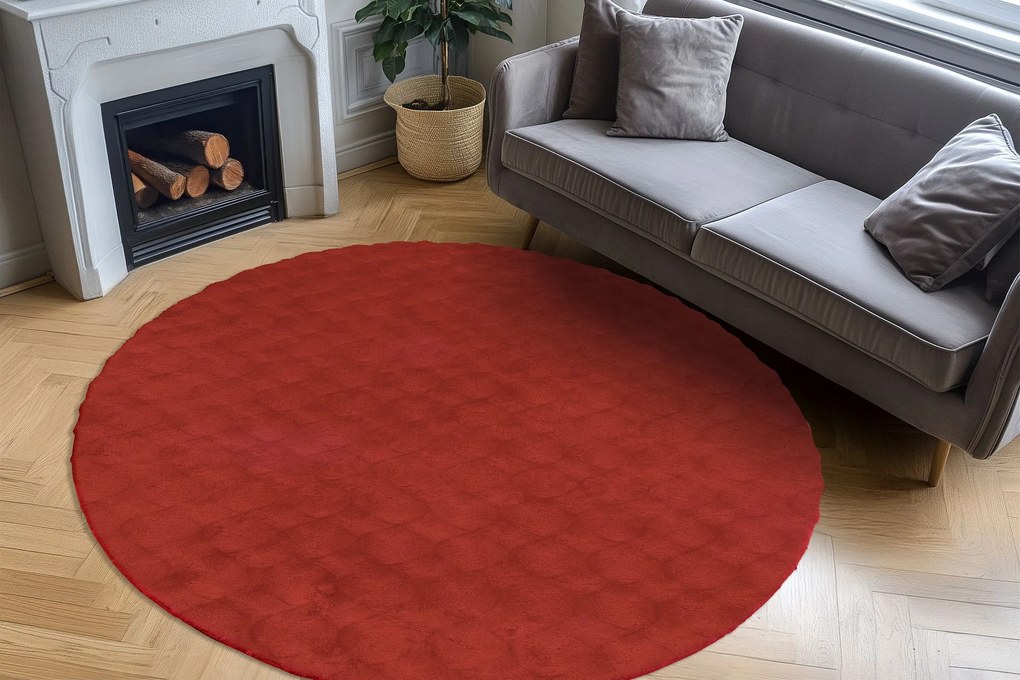 Obsession, Kusový koberec Diamond Cut 800 Red kruh, 200x200 (průměr) kruh, červená, ložnice