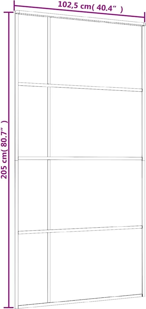 Posuvné dveře mléčné ESG sklo a hliník 102,5 x 205 cm černé 151687