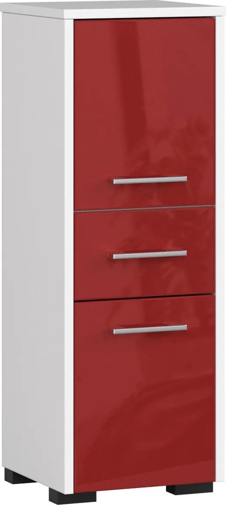 Koupelnová skříňka Fin 30 2D1SZ bílá/červený lesk