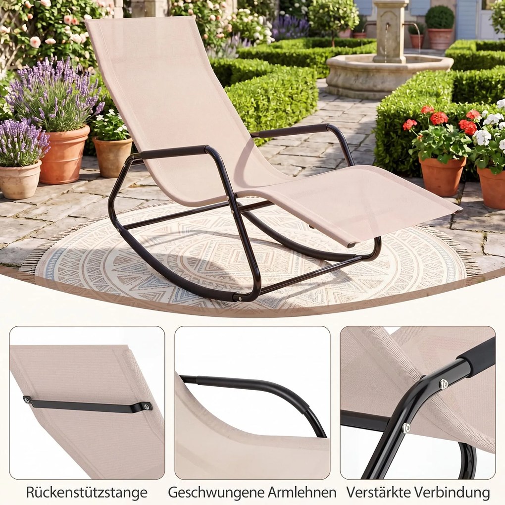 Costway Zahradní lehátko odolné proti povětrnostním vlivům ergonomické houpací