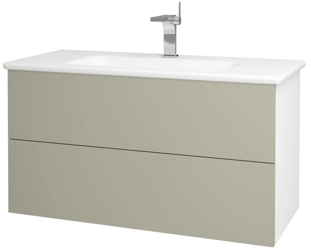 Dřevojas Koupelnová skříň VARIANTE SZZ2 100 (umyvadlo Euphoria) Varianta: N01 Bílá lesk / L01 Bílá vysoký lesk