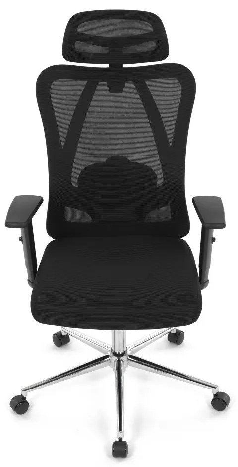 Kancelářská ergonomická židle LUMOS — síť / látka, černá