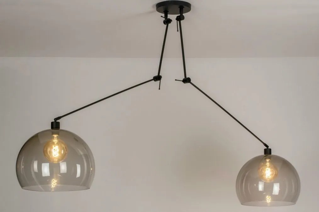 Závěsné designové svítidlo nad stůl Snap Light Duo Champagne and Black