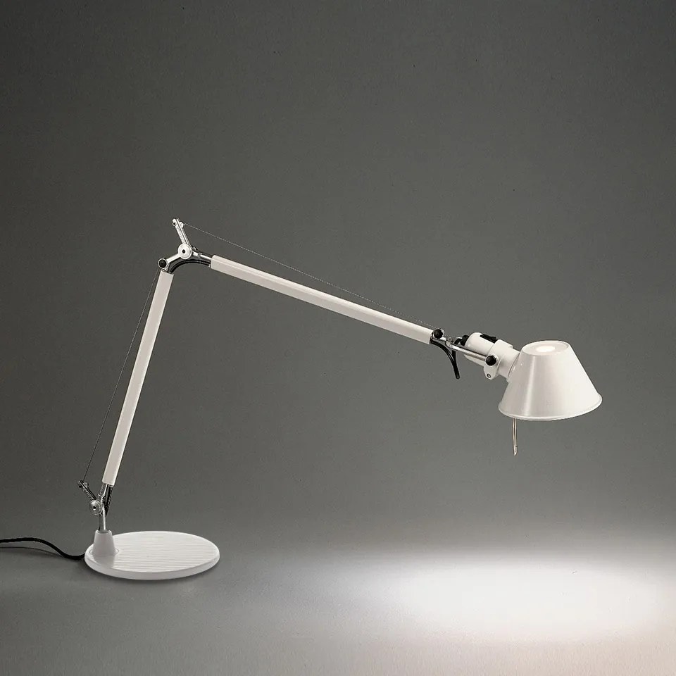 Artemide A005920+A008620 Tolomeo Mini, designová stolní lampa, 1x77W, bílá, 108 cm