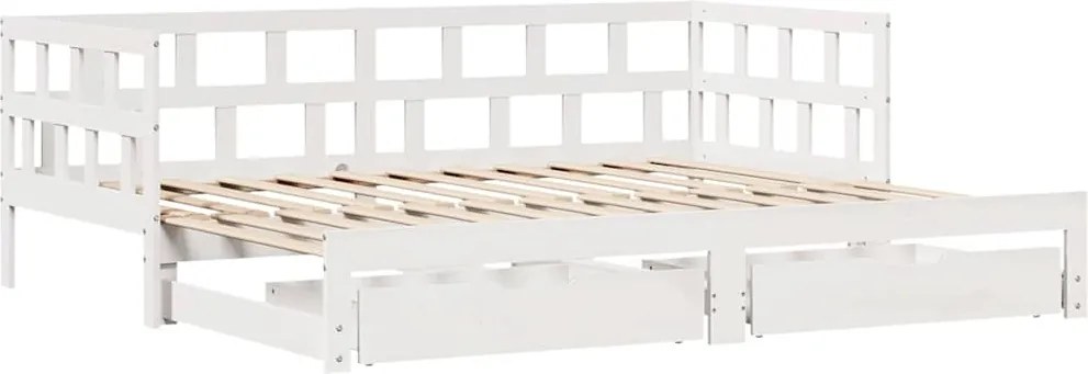 Válenda s přistýlkou a zásuvkami bez matrace bílá 90x200 cm 3302208