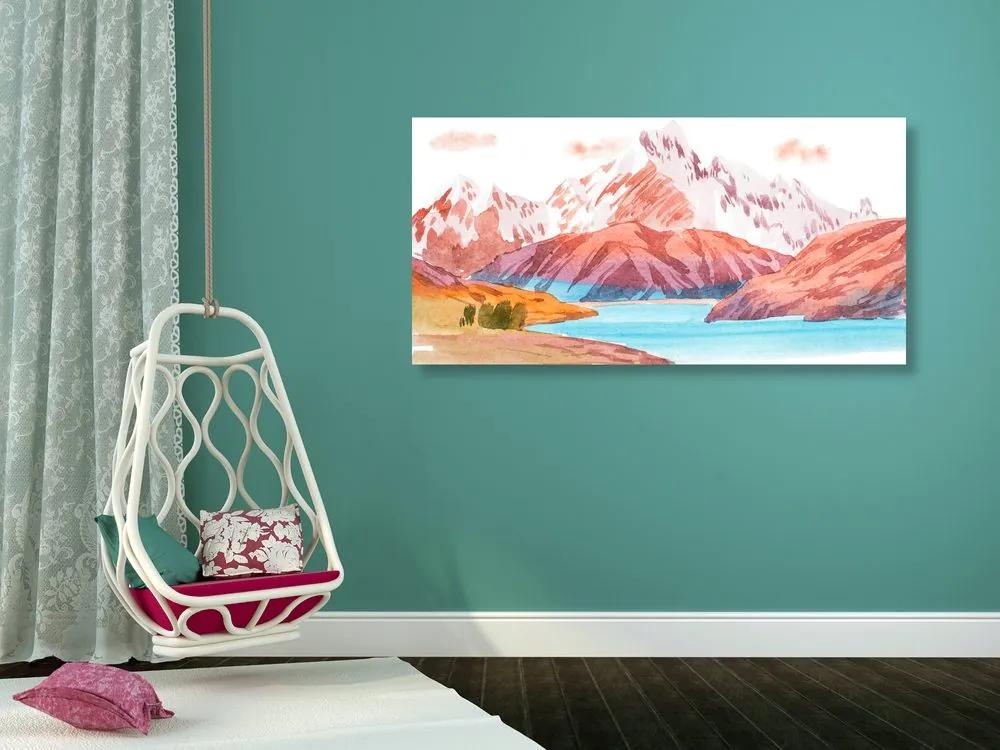 Obraz malovaná horská krajina Varianta: 120x60