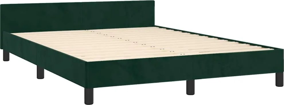 Rám postele bez matrace tmavě zelená 140 x 190 cm samet 3125998