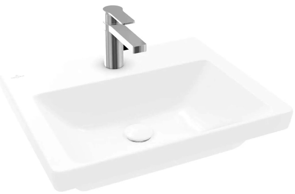 Villeroy & Boch Subway 3.0 - Umyvadlo nábytkové 55x44 cm, bez přepadu, otvor pro baterii, CeramicPlus, alpská bílá 4A70F5R1