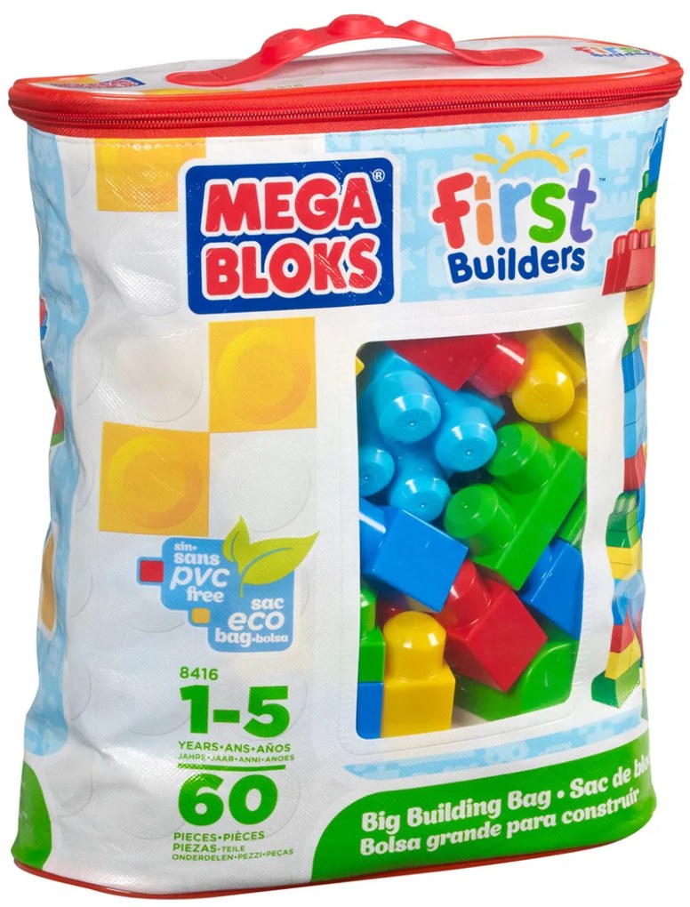 Mattel Mega Bloks Kostky v plastovém pytli 60 dílů