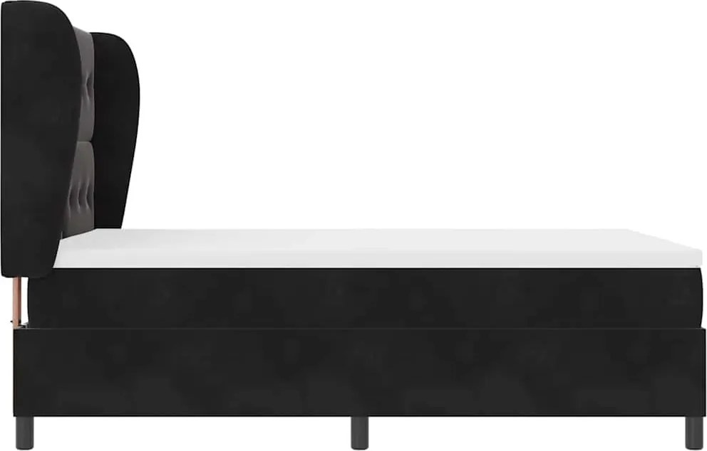 Postel s boxspringem s čelo Černý 200 x 140 cm samet 3340930