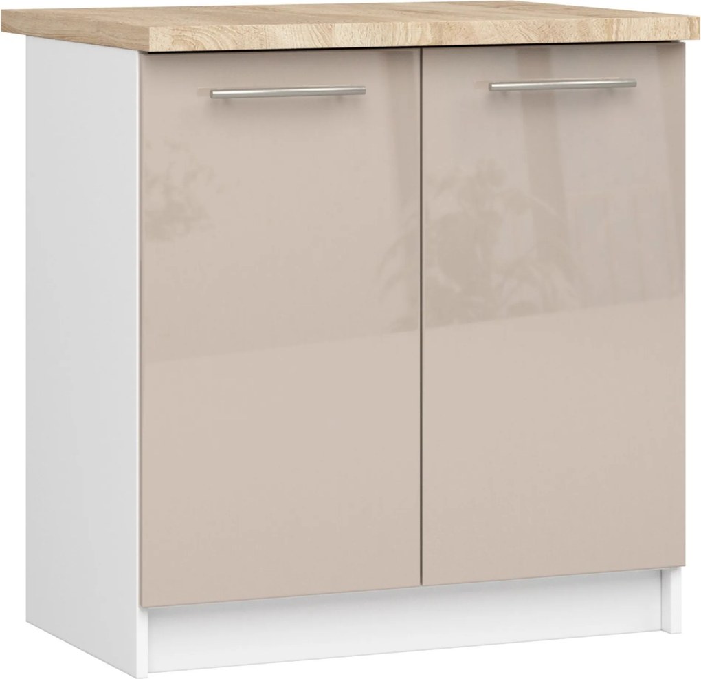Kuchyňská skříňka Olivia S80 2D bílá/cappuccino lesk