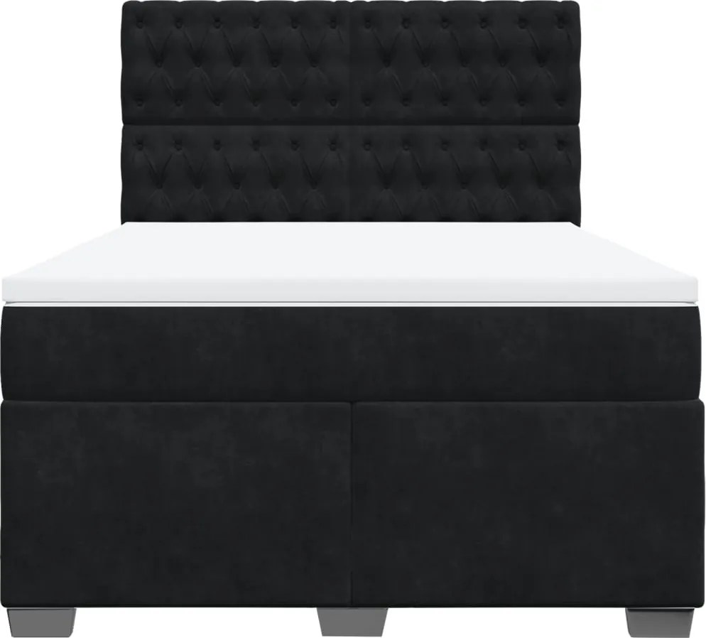 Box spring postel s matrací černá 140 x 190 cm samet 3290914
