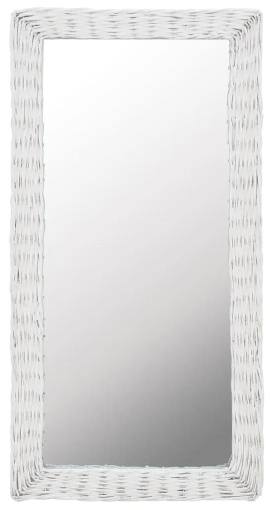 246842 vidaXL Zrcadlo s proutěným rámem 50 x 100 cm bílé