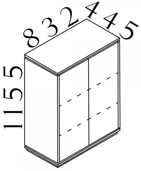 Střední skříň Creator 83,2 x 44,5 x 115,5 cm