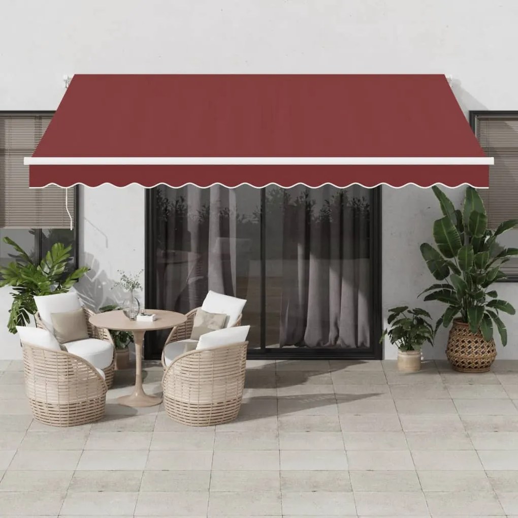 Automatická zatahovací markýza s LED burgundská 400 x 350 cm 3214985
