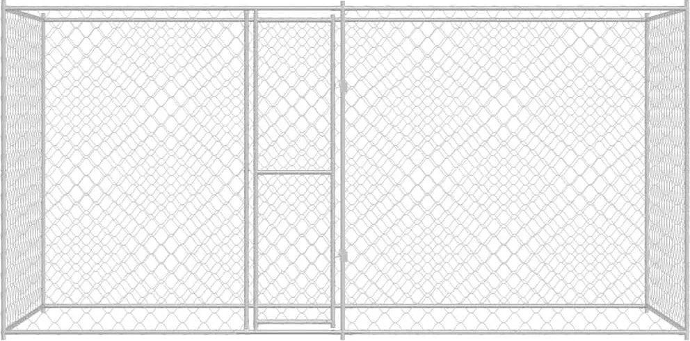 Klec pro psa Stříbrná 400 x 200 x 200 cm Pozinkovaná ocel 3368309