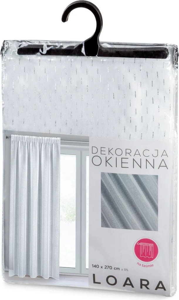 ZÁCLONA NA PÁSCE LOARA 140X270 CM BÍLÁ
